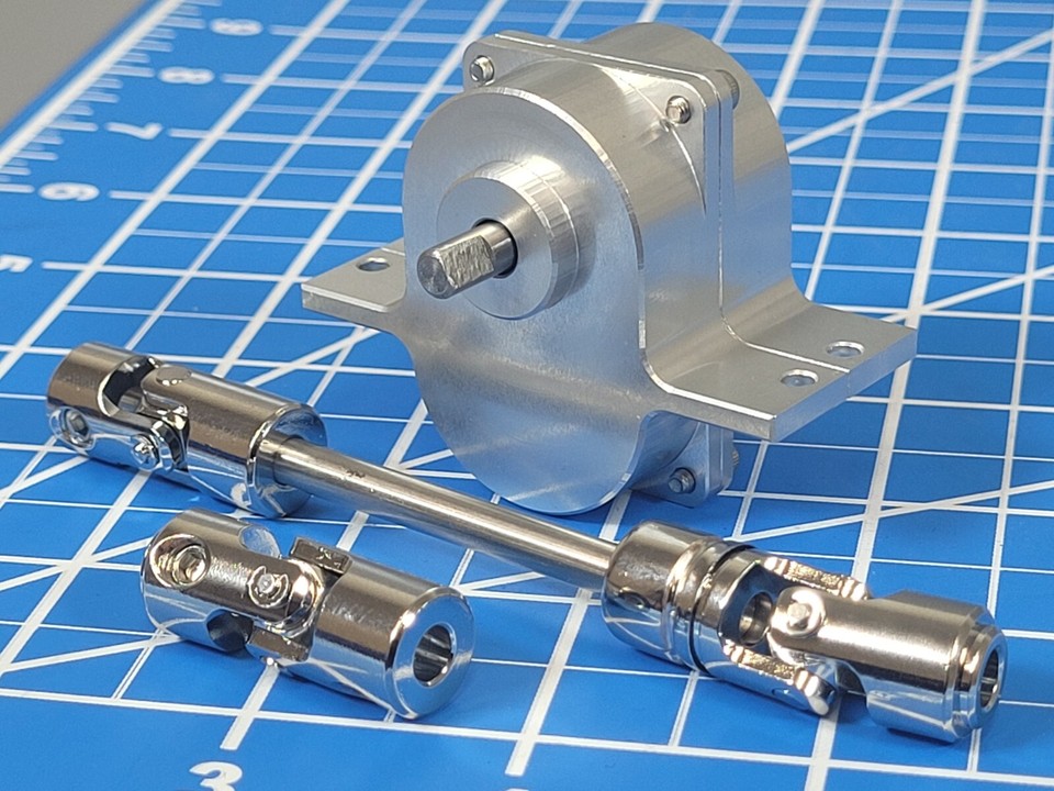 Aluminum 4:1 Auxiliary Transmission Transfer Gear Case Tamiya RC1/14 ...