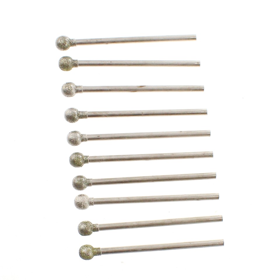 10pcs Diamond Coated Spherical Head Mounted Point Grinding Bit Ball 6mm ...