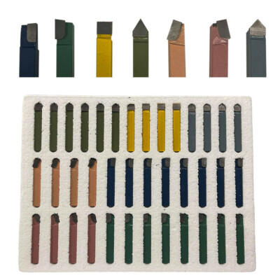 3/8" C6 Carbide Tipped Brazed Tool Bits, 38 Pcs/Set, AR,AL,BR,BL,C, E ...