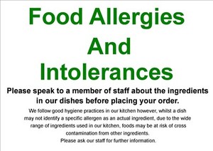 Food Allergies Intolerance Sign Poster Laminated Safer Food Better ...