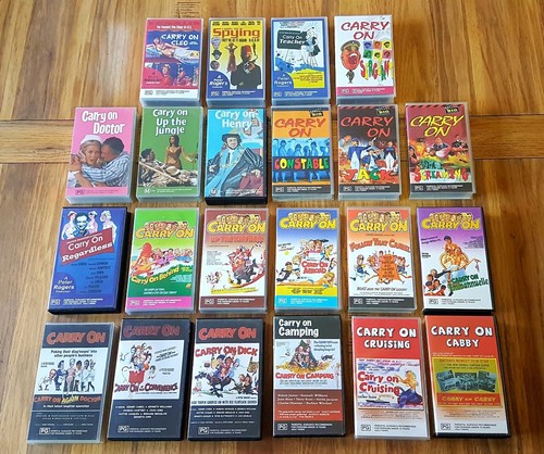 "Carry On" Vintage VHS Tapes RARE Bundle of 22 Movies!~VHS-Excellent ...