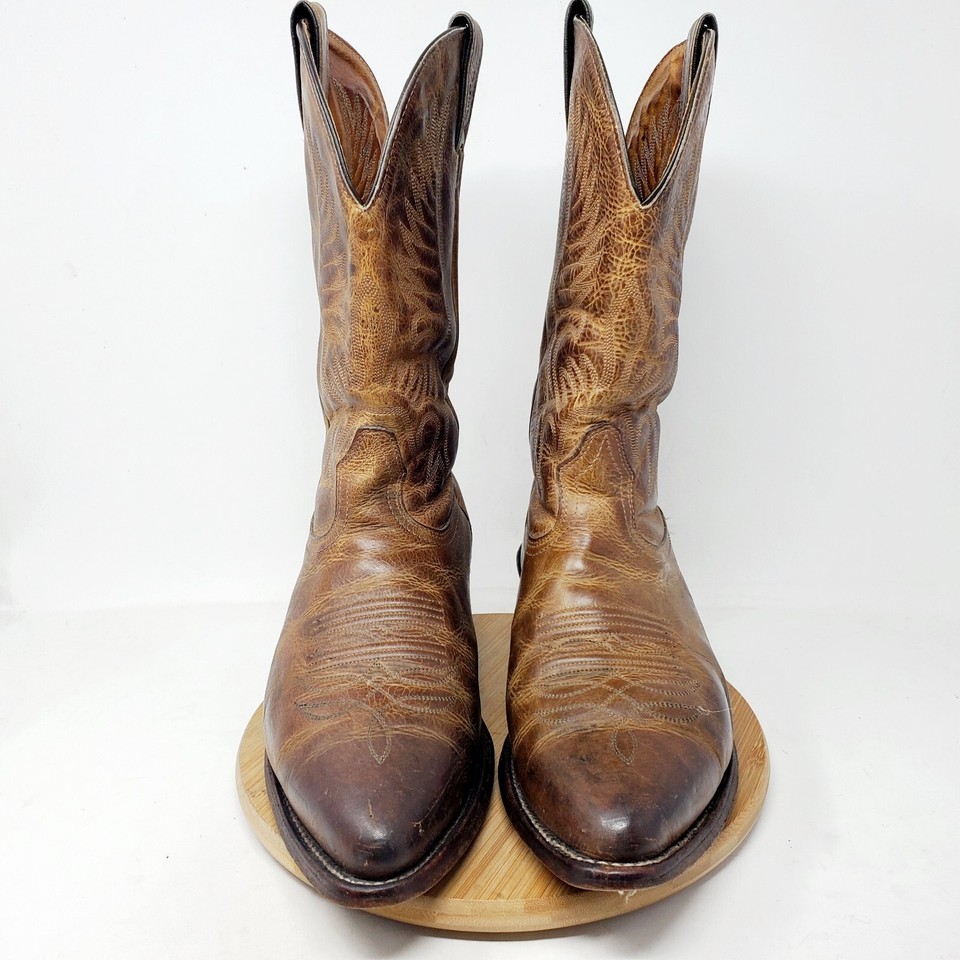 Boulet Boots Mens 9 3E WIDE Brown Leather Cowboy Shoes 1867 HillBilly ...