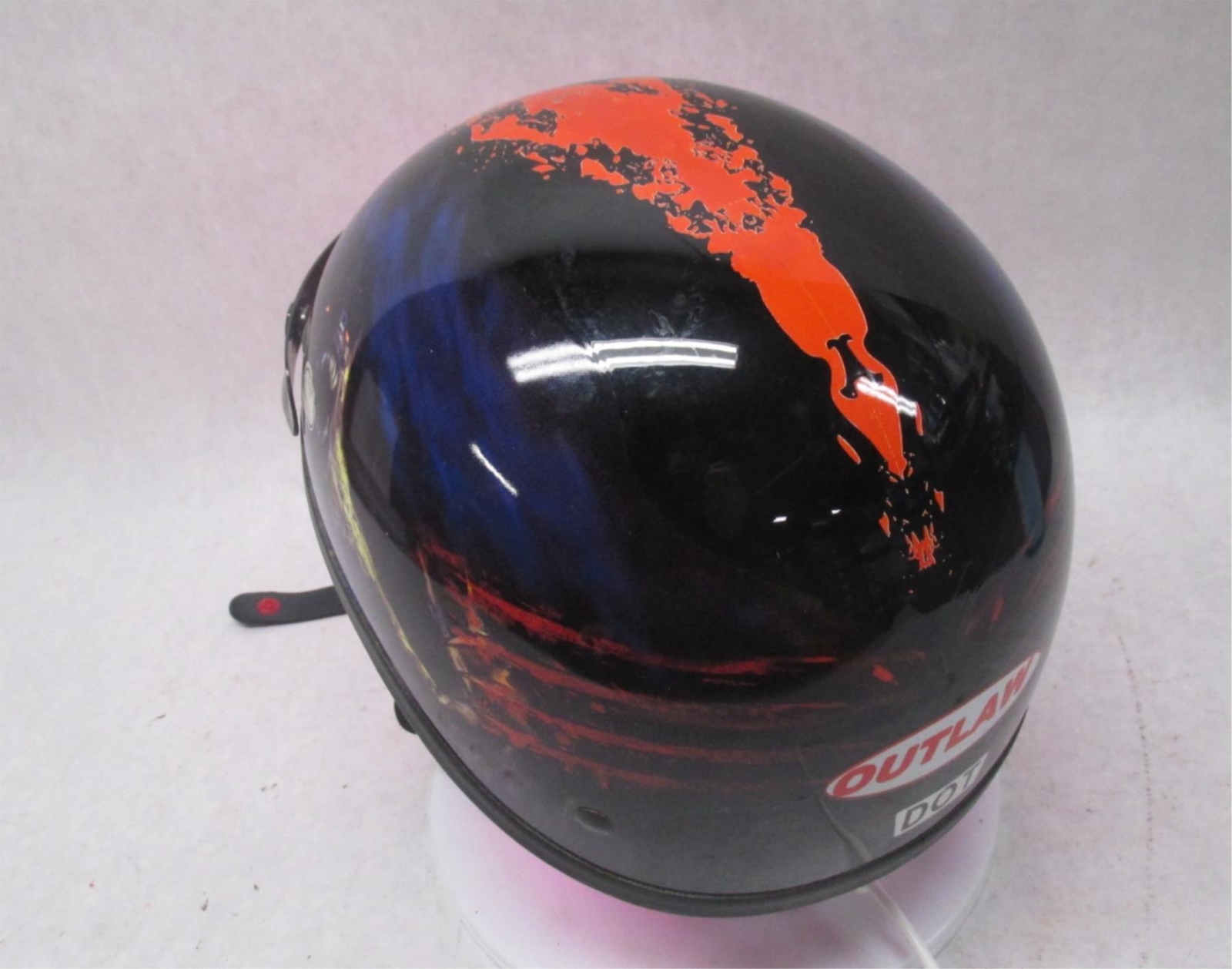 Outlaw Black and Red Large L T-70 Motorcycle Half Helmet 59-60cm | eBay