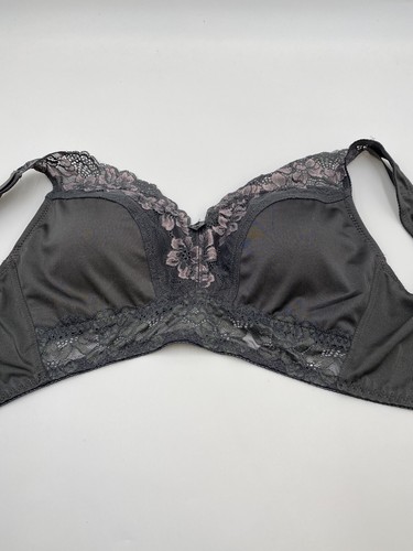 RHONDA DA SHEAR Size Large Gray Lace Bralette Padded Cups | eBay