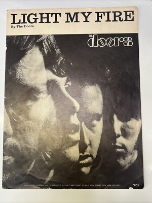 Vintage 1967 Sheet Music Light My Fire Jim Morrison The Doors | eBay