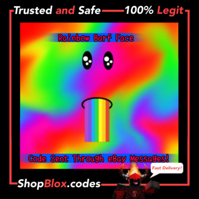 ROBL0X Celebrity Series RARE Toy Code Rainbow Barf Face⚡Sent in ...