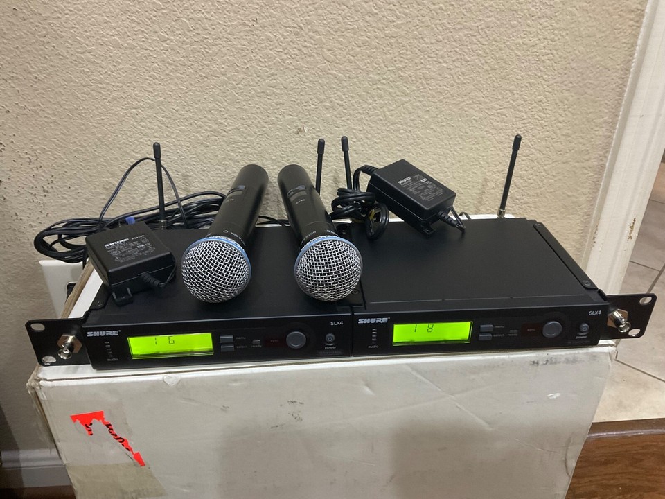 Shure SLX4 Wireless System Receiver & SLX2 MS58 Microphone H5 518-542 ...