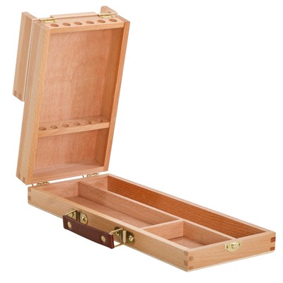 US Art Supply Wooden Flip Opening Artist Brush & Tool Box Drawing ...