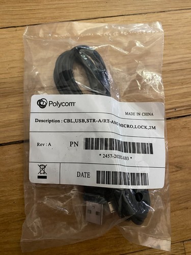 New Polycom 2457-20202-003 CBL,USB,STR-A/RT-ANG Micro, Lock, 2M | eBay
