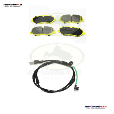 LAND ROVER FRONT BRAKE PADS PERFORMANCE & SENSOR SET MR0129 LR019618 TF ...