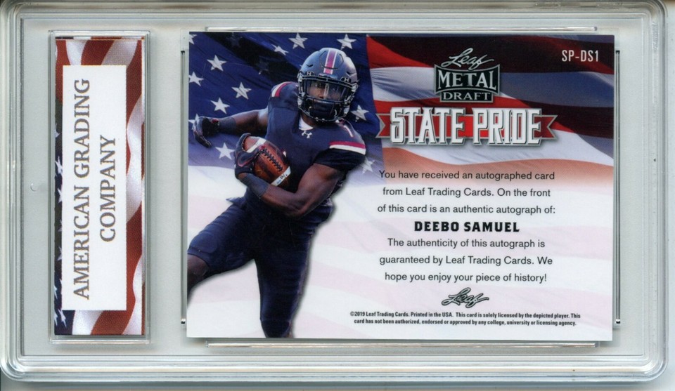 2019 Leaf Metal #DS-1 Deebo Samuel Rookie Autograph AGC 10 Gem Mint | eBay