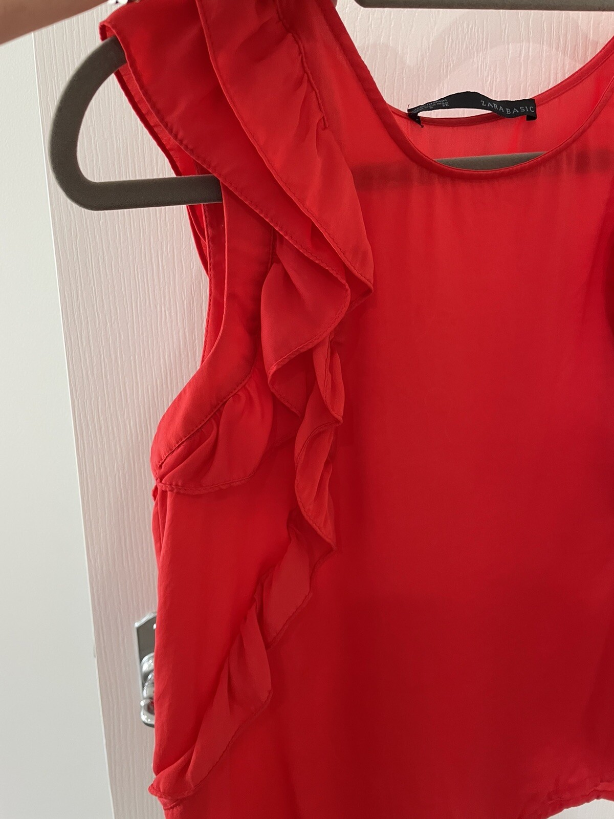 Zara Woman - Red ruffle top - size S | eBay Australia