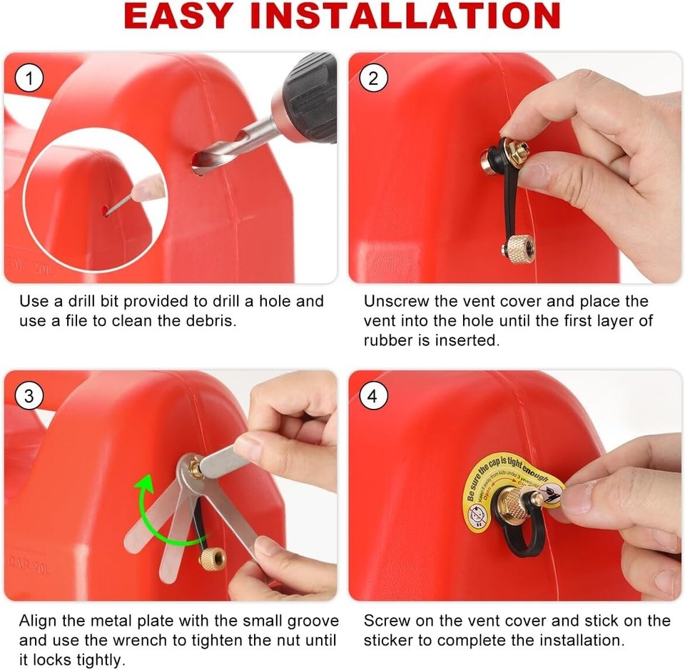 Magicfour Fuel Gas Can Vent Caps, 3 Pack Fuel Gas Tank Vent Caps Gas ...