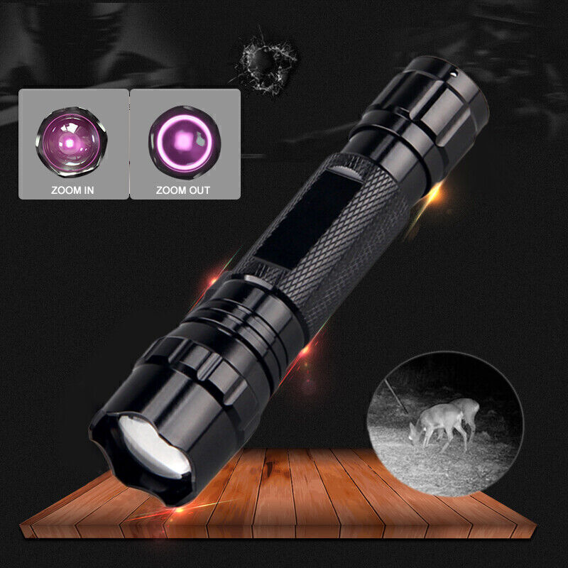 Infrared LED Flashlight IR 850nm Light Zoom Night Vision Torch Offset ...