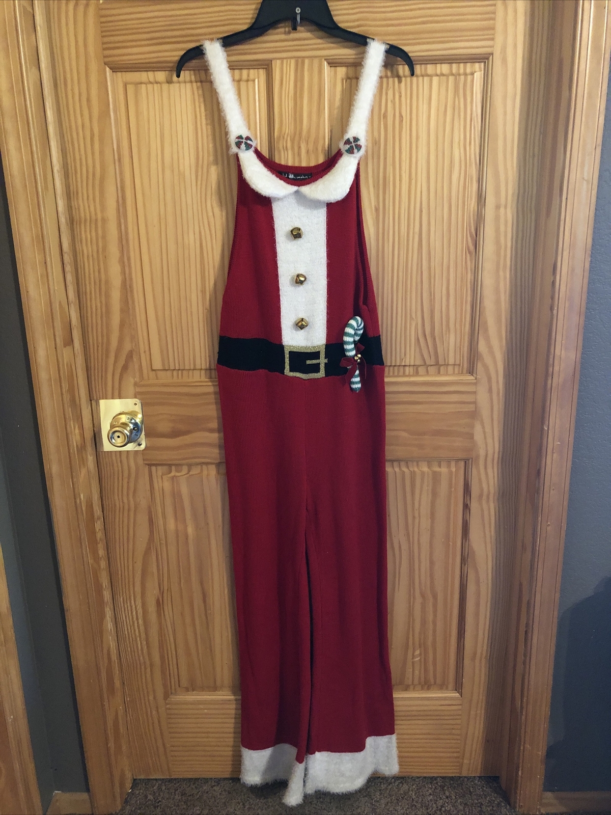 Holiday Pant Suit Medium Sweater Santa Womens Jingle Red Retail $60 (s ...