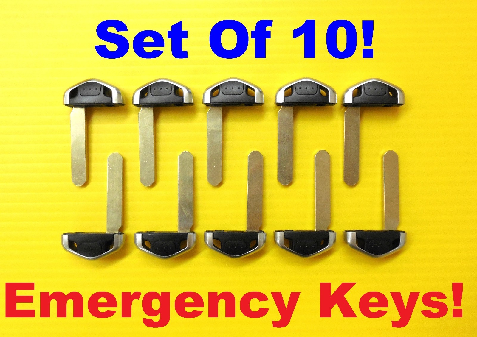 NEW Set Lot of 10 Smart PROX Remote Emergency Key Blanks No Chip ...