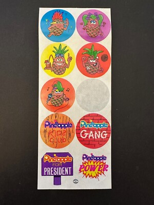 Vintage 80s PINEAPPLE INC Sticker Sheet VERY RARE HTF Retro | eBay