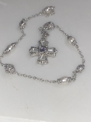 Staggering Judith Ripka Necklace and Cross Maltese En | eBay