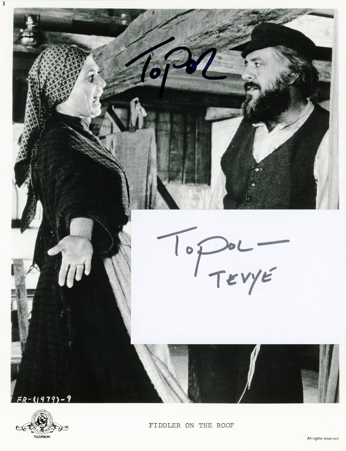 Chaim Topol--Hand Signed Notecard--With COA & Photograph | eBay