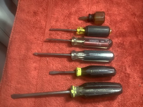 Lot of 6 Vintage Stanley USA Screwdrivers - 2 Workmaster +4 Slotted ...