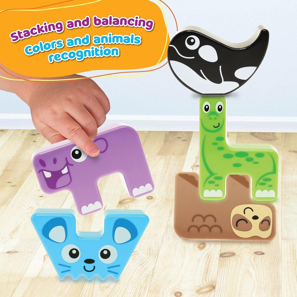 Montessori Puzzle N’ Stack Animals Toys, Kids Stacking Building Animal ...