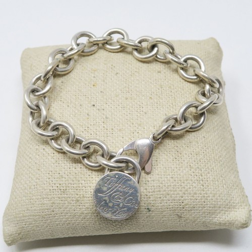 Tiffany & Co Sterling Silver .925 Round "Notes" Locket Chain Link ...