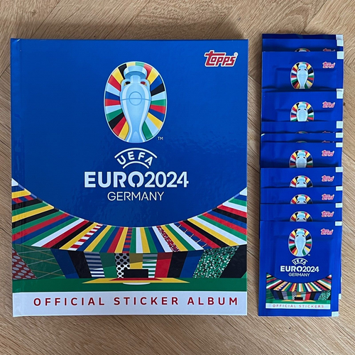Topps UEFA EURO 2024 Sticker Germany EM 24 – Hardcover Album + 15 Tüten ...