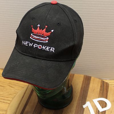 VERY NICE "NEW POKER" HAT BLACK ADJUSTABLE EMBROIDERED LETTERING ...