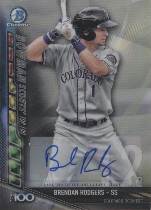 2017 Bowman - Chrome Bowman Scouts Top 100 Brendan Rodgers #BTP-12 ...