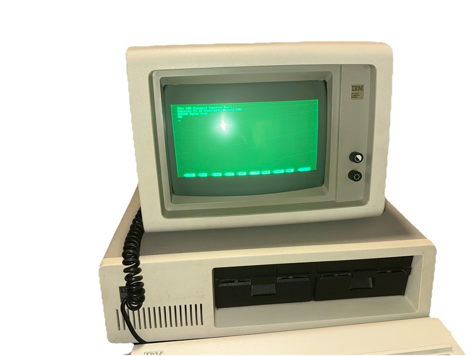 IBM 5151 Monitor, 5150 Computer & Original Keyboard! Works! Original ...