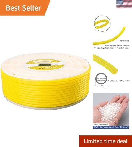 Flexible 541ft Yellow Pneumatic Tubing Pipe - 6mm x 4mm for Fluid ...