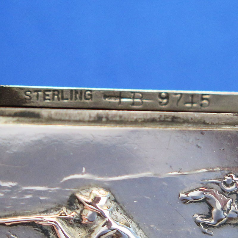 Rare western match safe, cowboy on horseback, sterling by Blackinton, c ...