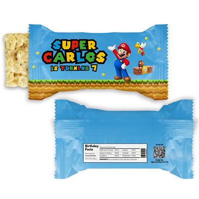 Super Mario Crispy Rice Treat Labels | eBay