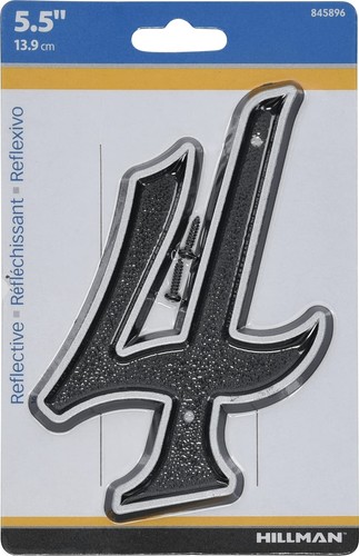 5.5" Black House Number 4 Plastic House Number 8458 18714800342| eBay