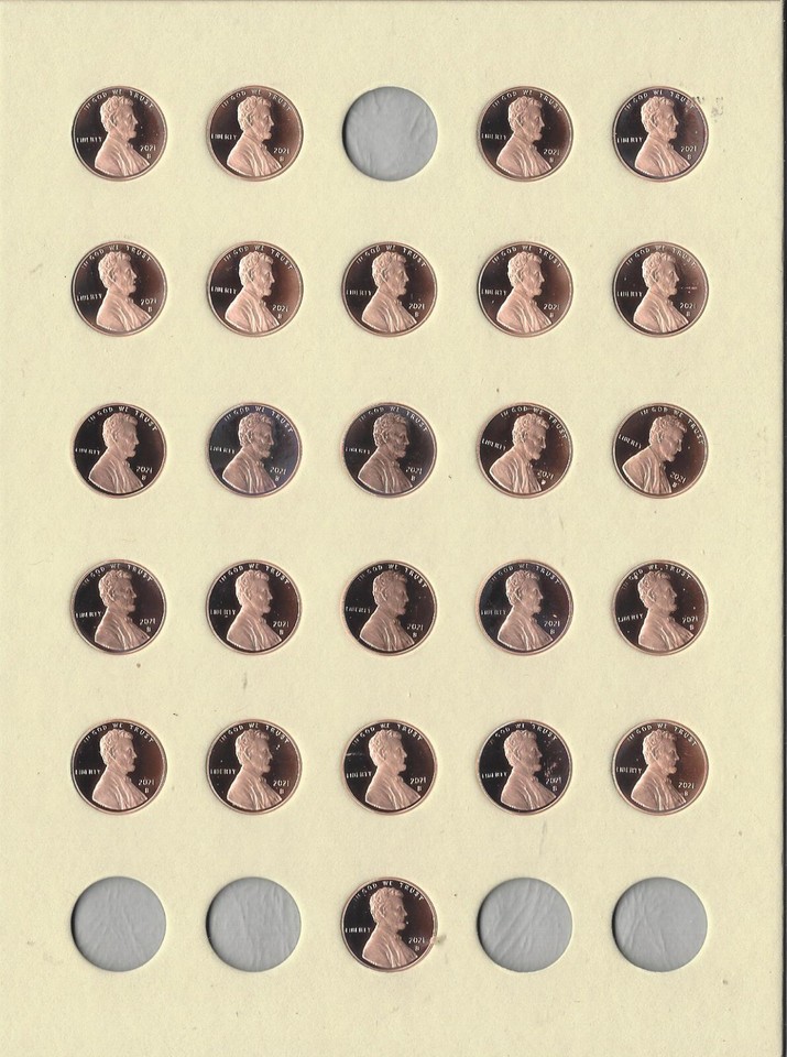 2021 Proof & UNC Philly & Denver Half Roll Lincoln Shield Cents - 75 ...