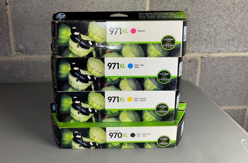 HP Officejet 970XL 971XL Black Cyan Yellow Magenta Ink Set CN625AM ...