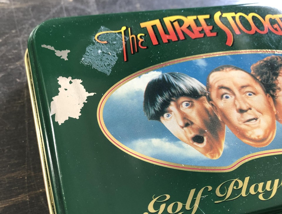 2 Three 3 Stooges Playing Cards Tins Larry Moe Curley vintage golf ...