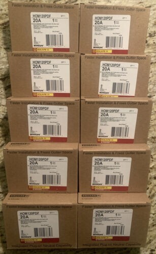 (10 PCS) SQUARE D HOMELINE HOM120PDFC HOM120PDF 20A DUAL FUNCTION PLUG ...