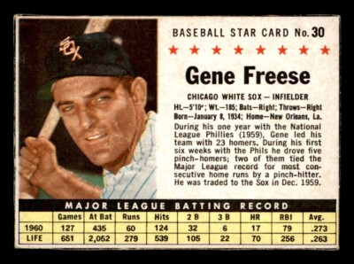 1961 Post Baseball #30 Gene Freese VG/EX | eBay