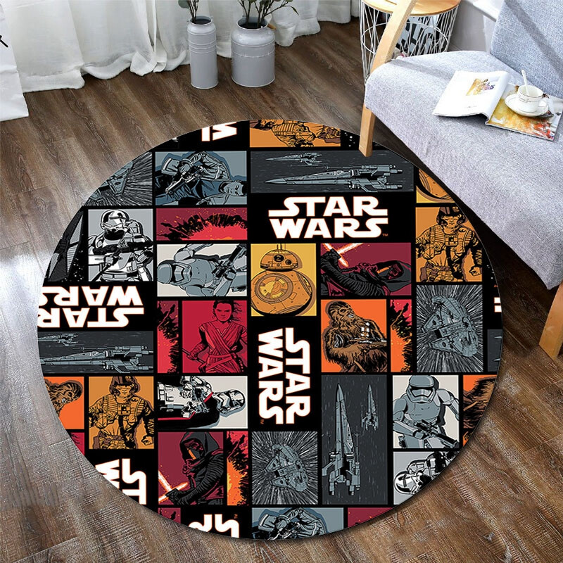 Star Wars Round Floor Mat Non-slip Doormat Chair Cushion Area Carpet ...