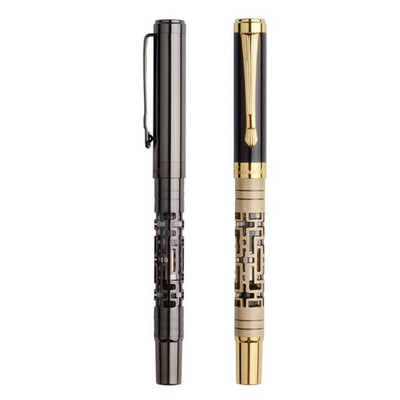 Luoshi Labyrinth Fountain Pen Two Tone Gold Plated Steel Nib 0.7mm ...