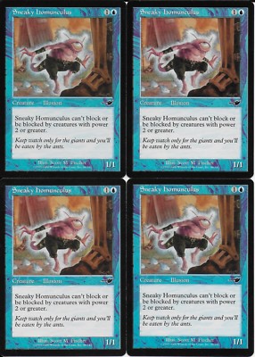 MTG: SNEAKY HOMUNCULUS Nemesis COMMON; played, Excellent condition x4 ...