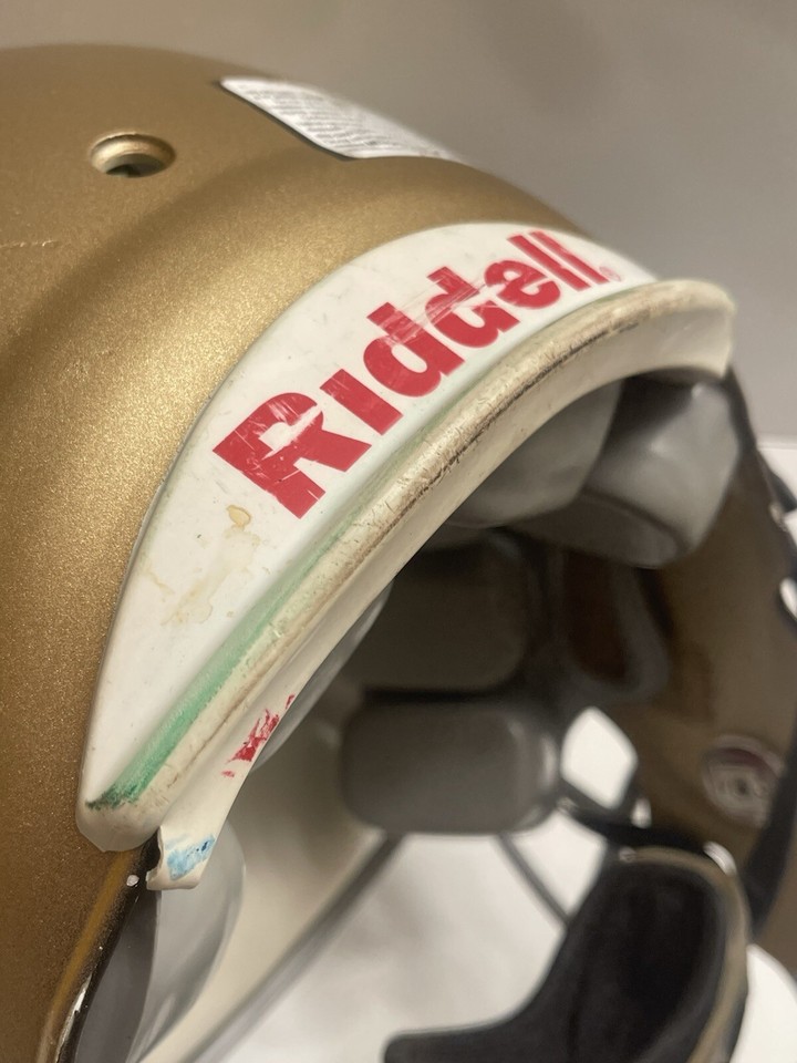 Riddell Revolution Large 2011 Football Helmet - Painted Gold With Gray ...