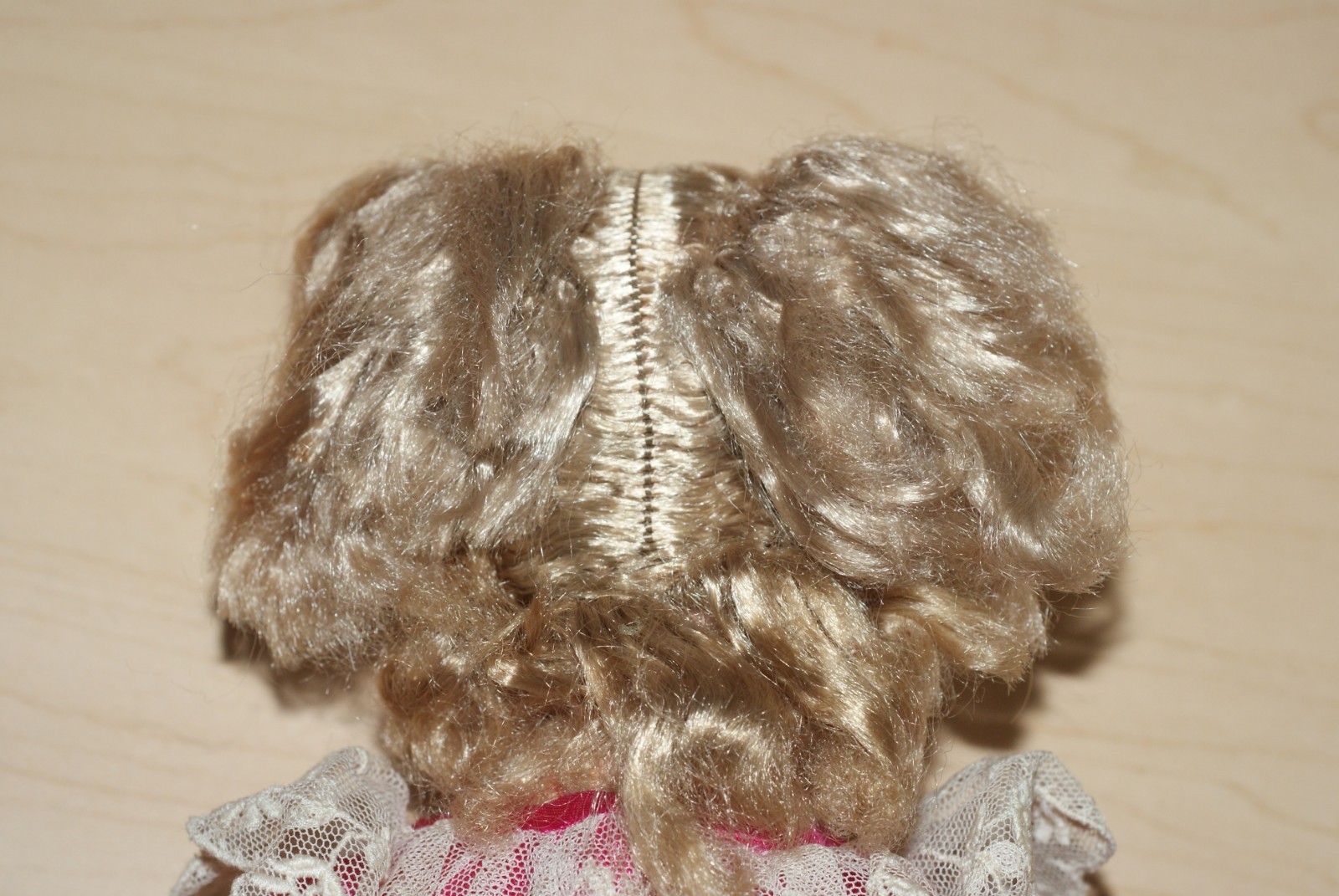 PRETTY! Vintage 14" Sweet Sue (?) Hard Plastic Strung Doll Pink Satin ...