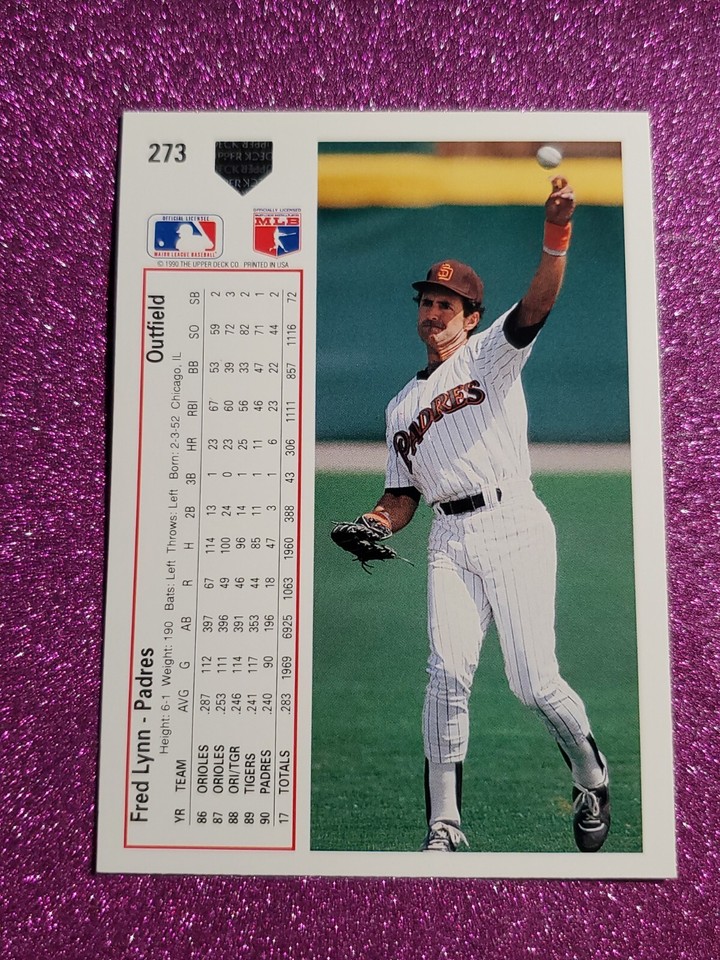 1991 Upper Deck Fred Lynn San Diego Padres #273 MLB Baseball | eBay