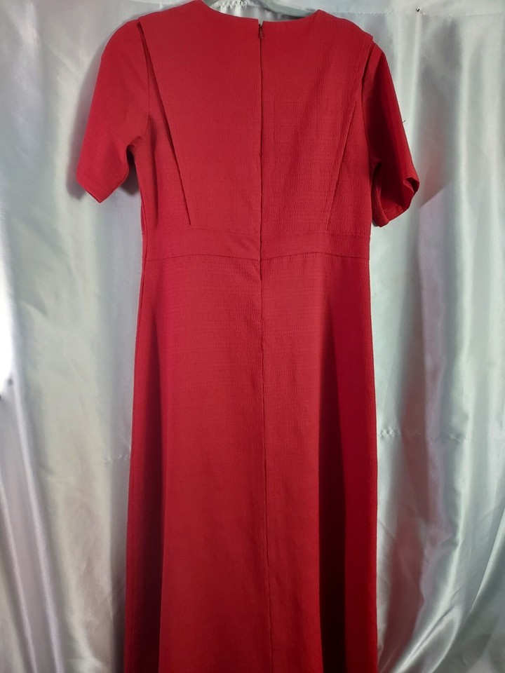 Hand Made Amish/Mennonite dress red short Sleeve m/L b-36 w-32 l-56 | eBay