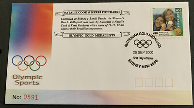 Australia FDC 2000 Olympic Sports Natalie Cook & Kerri Pottharst Gold ...