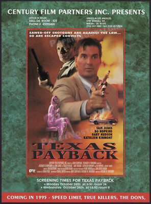 TEXAS PAYBACK__Original 1994 Trade print AD / poster__Sam Jones_Kathleen Kinmont | eBay