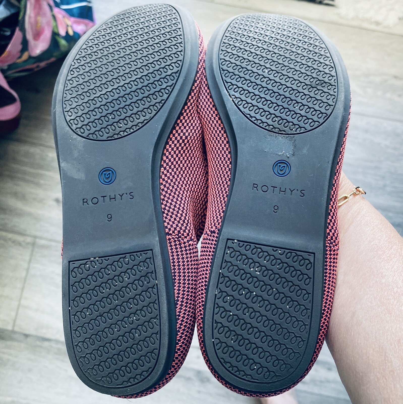 Rothys The Flat Size 9 Rose Double Stitch Knit Fabric… - Gem