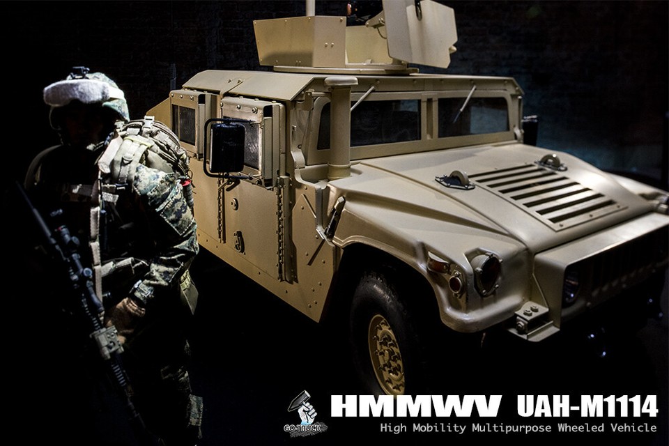 New GO-TRUCK 1/6 Scale Heavy Armored HMMWV UAH-M1114 Car Model For 12 ...